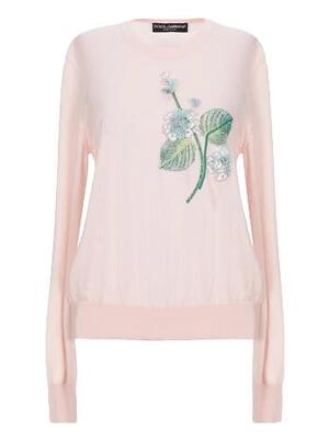 Dolce & Gabbana Cashmere, Silk, Viscose, Polyamide, And Elastane Sweater - Pink