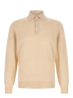 Brunello Cucinelli Cashmere Knit Polo Shirt - Cream
