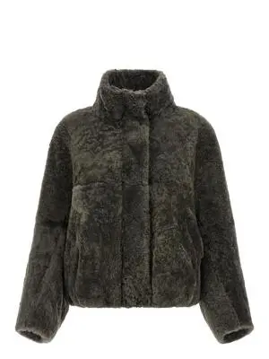 Brunello Cucinelli Cropped Fur Jacket - Gray