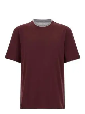 Brunello Cucinelli Double Layer T-shirt - Multicolor