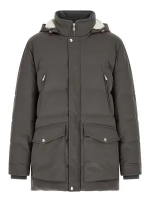 Brunello Cucinelli Quilted Down Parka - Gray