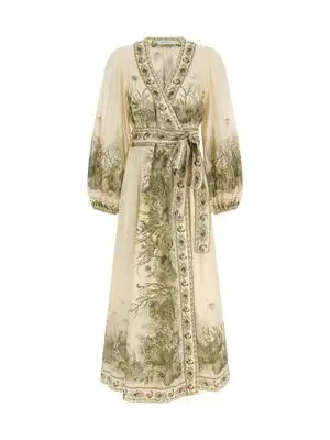 Zimmermann Wanderlust Wrap Midi Dress - Green