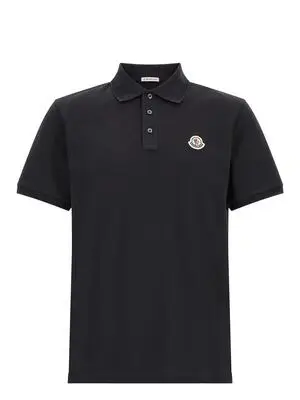 Moncler Logo Patch Polo Shirt - Blue
