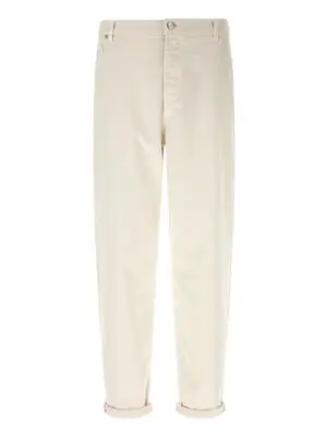 Brunello Cucinelli Garment-dyed Relaxed Fit Jeans - White