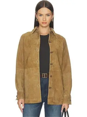 RÓHE Suede Pankou Overshirt - Sage