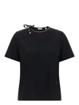 Burberry Frankie Bow" Cotton T-shirt - Black
