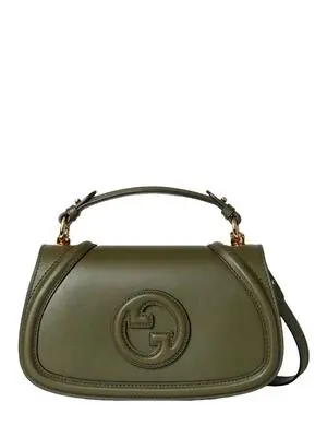 Gucci GUCCI Forest Green Leather Tote Bag With Light Gold-Tone Hardware Green