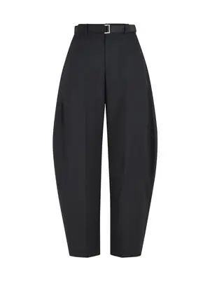 Sacai Wool Blend Wide Leg Pants - Black