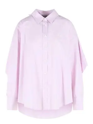 Attico Cotton Shirt With Logo Embroidery - Pink