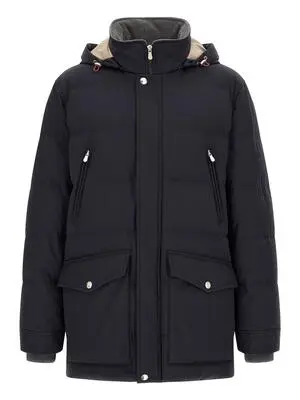 Brunello Cucinelli Quilted Parka With Drawstring Hood - Blue
