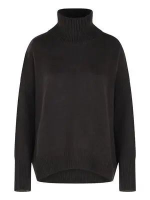 LISA YANG LISA YANG Heidi Dark Cashmere Turtleneck Sweater Brown