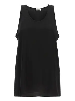 Brunello Cucinelli Brunello Cucinelli Monile Silk Top Black