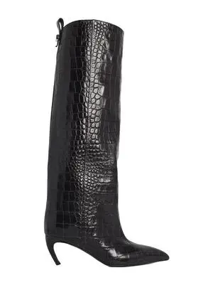 Attico Lea 65 Dark Leather Boots - Brown