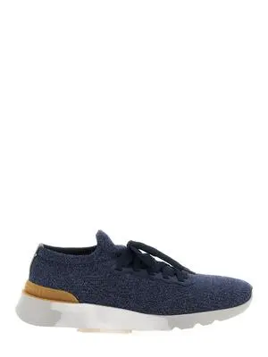 Brunello Cucinelli Jacquard Knit Sneakers - Blue