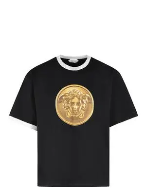 Versace Versace 'Medusa' Black Cotton T-Shirt Men Black