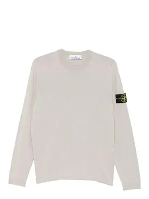 Stone Island STONE ISLAND Grey Logo Patch Crew Neck Sweater Gray