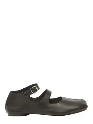 MAISON MARGIELA Leather Tabi Ballet Flats - Black