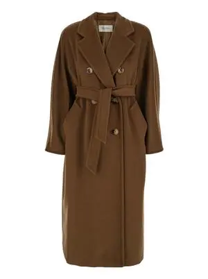 Max Mara Double Breasted Wool-cashmere Blend Coat - Brown