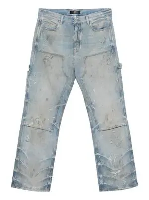 Amiri Straight-leg Denim Jeans With Logo Detail - Blue