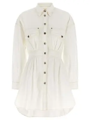 Versace Medusa Head Button Shirt Dress - White