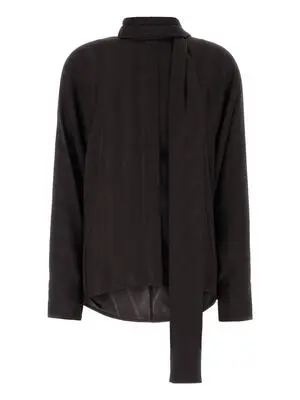 Sportmax Viscose Shirt With Striped Embroidery - Brown