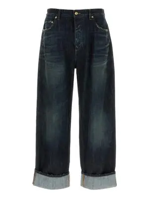 Dolce & Gabbana Stonewashed And Distressed Denim Jeans - Blue