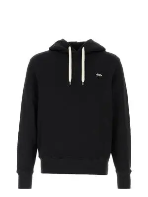 AUTRY Cotton Sweatshirt With Embroidered Logo - Black