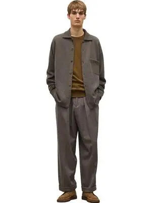 Johnstons Of Elgin Tweel Grey & Cashere Shirt - Green