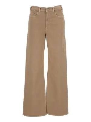 Ag Wide Leg Jeans - Beige