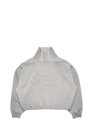 Acne Studios Grey Logo Print Funnel Neck Sweatshirt - Gray