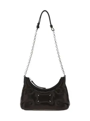 MAISON MARGIELA Padded Leather Shoulder Bag With Chain Strap - Black