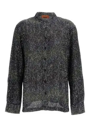 Missoni Oversized Shirt With Greek Key Motif And Sequins - Multicolor