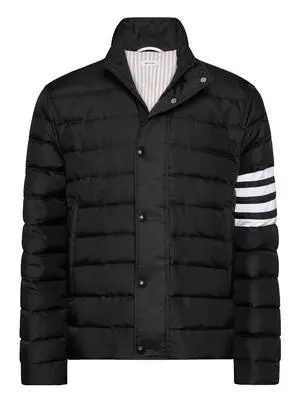 Thom Browne Padded Jacket With Four-bar Stripe Detail - Black