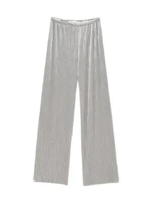 FORTE_FORTE Grey Palazzo Pants With Plissé Effect - Gray