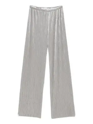 FORTE_FORTE FORTE FORTE Grey Palazzo Pants With Plissé Effect Gray