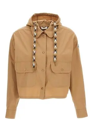 Moncler Cropped Hooded Cotton-blend Jacket - Multicolor