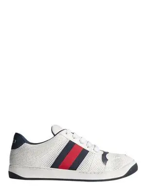 Gucci Low-top Trainers With Web-stripe Detail - White