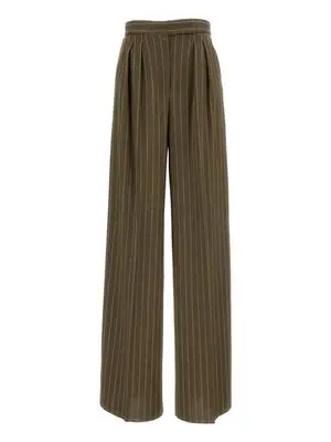 Max Mara Max Mara Pinstriped Wide-Leg Trousers Multicolor