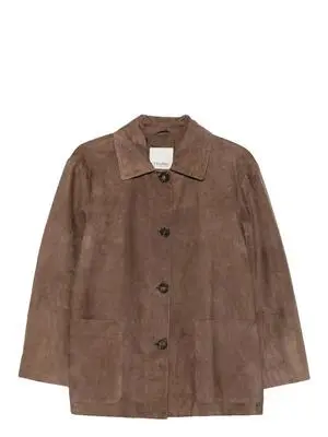 Max Mara Sueded Leather Jacket - Brown