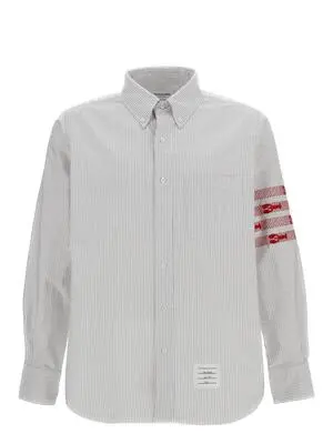 Thom Browne University Stripe 4-bar Lobster Oxford Shirt - Multicolor