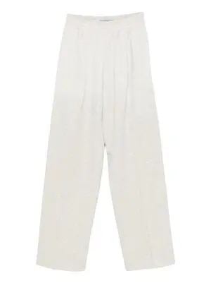 Prada Wide Leg Cotton Trousers - Gray