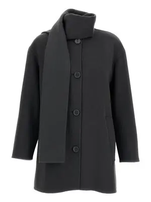 Max Mara Alicia Short Coat With Scarf - Multicolor