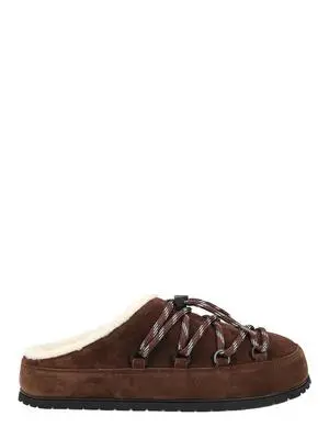 Prada Suede Shearling Lined Shoes - Brown