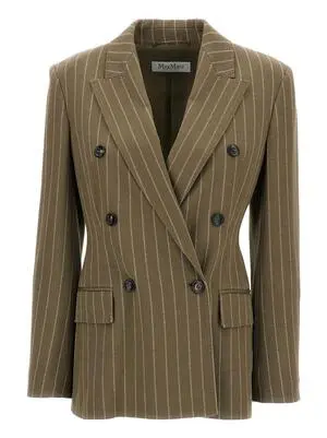Max Mara Pinstripe Double-breasted Blazer - Multicolor