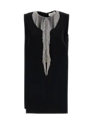 Sportmax Sleeveless Mini Dress With Rhinestone Fringe Embellishment - Multicolor