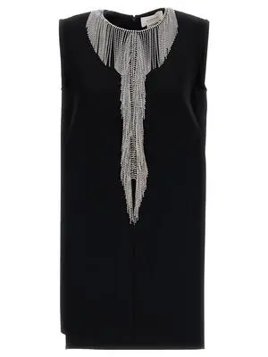 Sportmax Sleeveless Mini Dress With Rhinestone Fringe Embellishment - Multicolor
