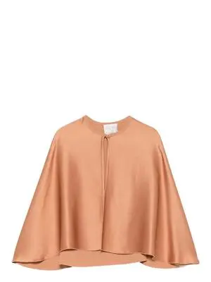 FORTE_FORTE Cropped Cape Jacket With Flared Sleeves - Cream