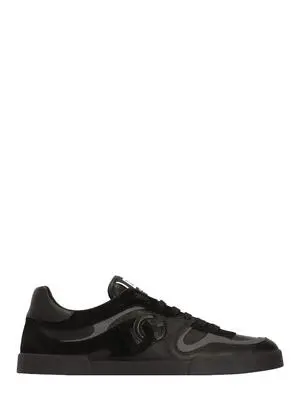 Dolce & Gabbana Nappa Calfskin And Split Leather Low-top Sneakers - Black