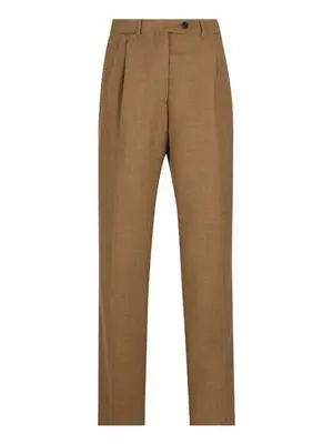Prada Virgin Wool Tailored Trousers - Cream