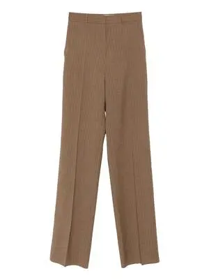 Max Mara Striped Virgin Wool Trousers - Brown